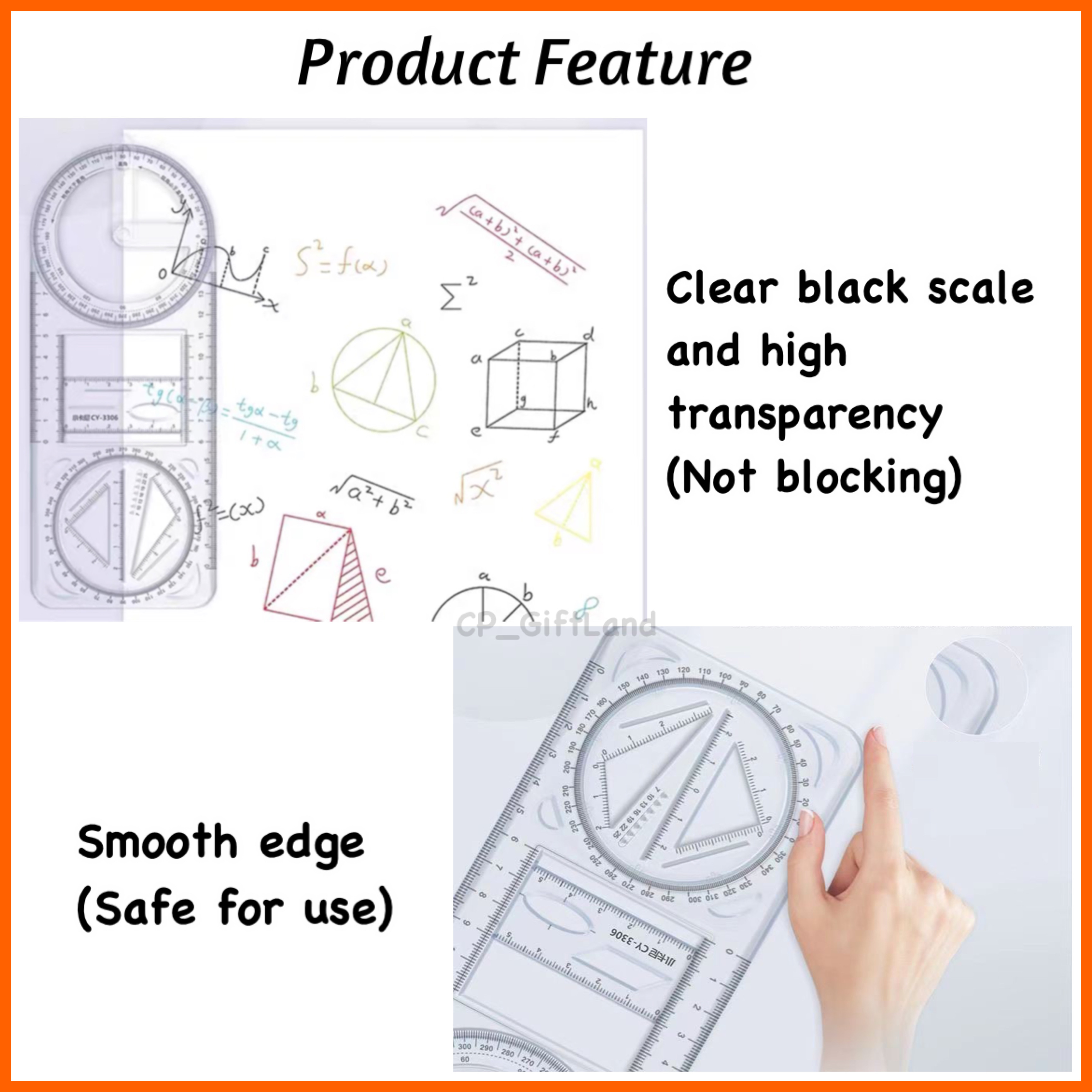 Multifunction Ruler Transparent Creative Triangle Drawing Geometric ...