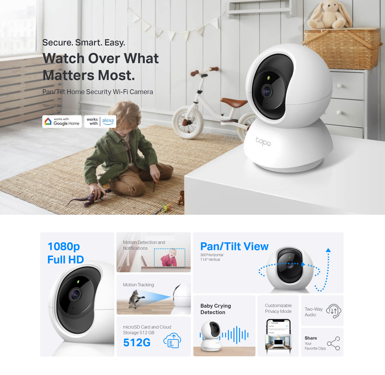 TP-LINK TAPO C200C FHD 1080P / TAPO C222 2K QHD (4MP) PAN/TILT HOME ...