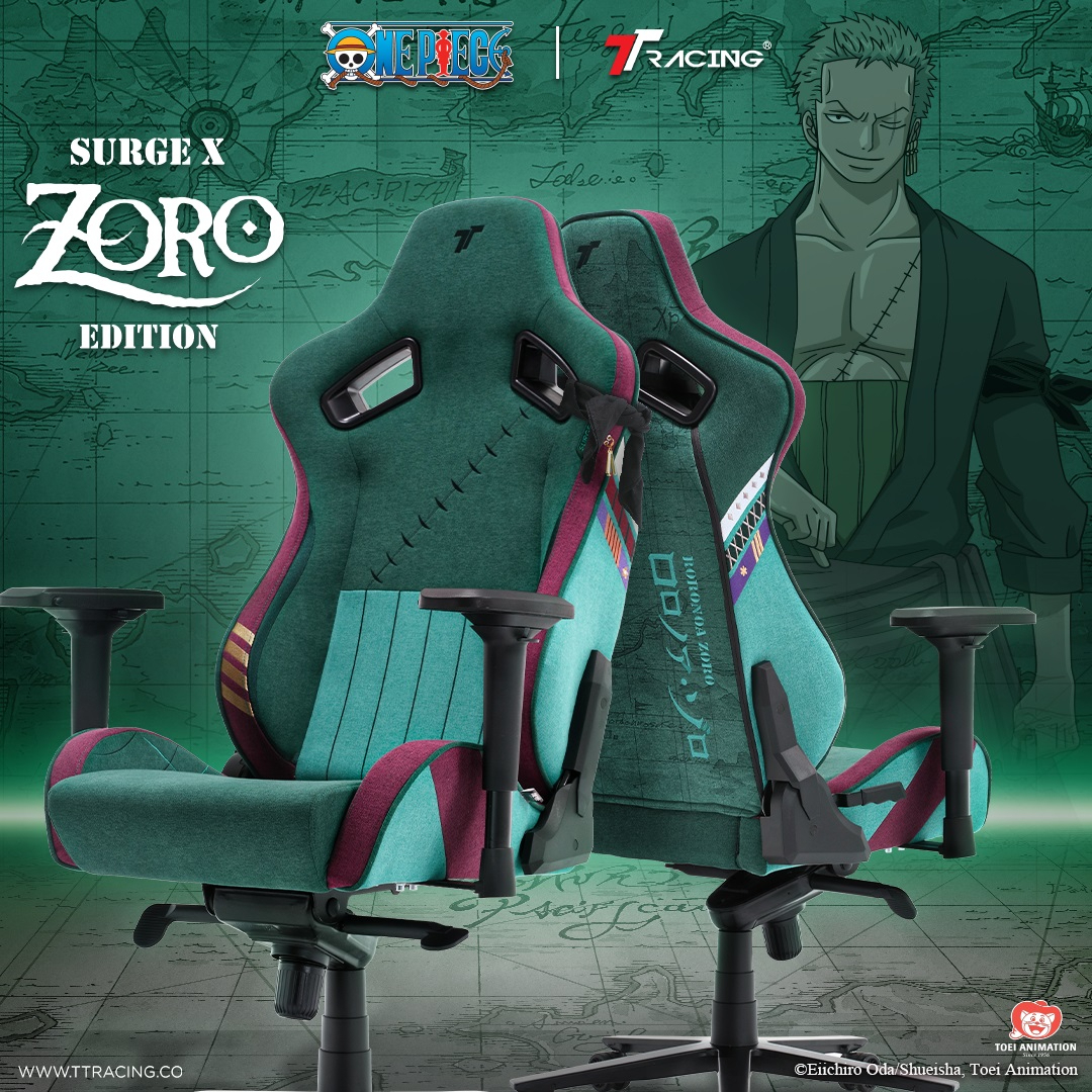 TTRacing Surge X One Piece Zoro Edition Air Threads Fabric Gaming Chair ...