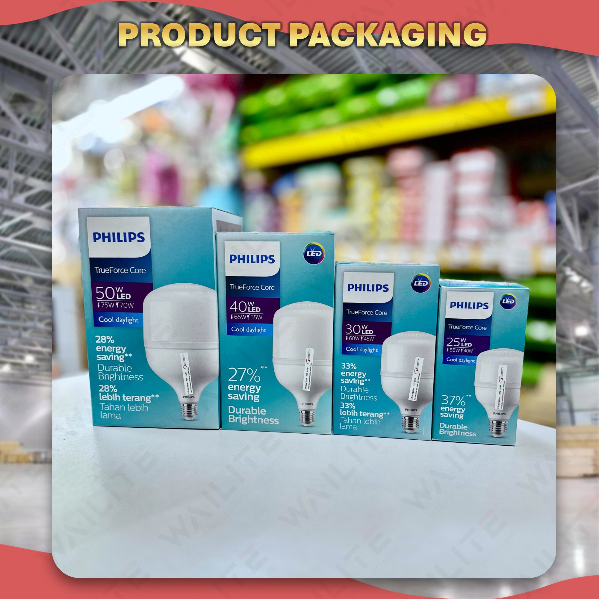 PHILIPS TRUE FORCE E27 LED BULB 25W / 30W / 40W / 50W ( DAYLIGHT 6500K ...