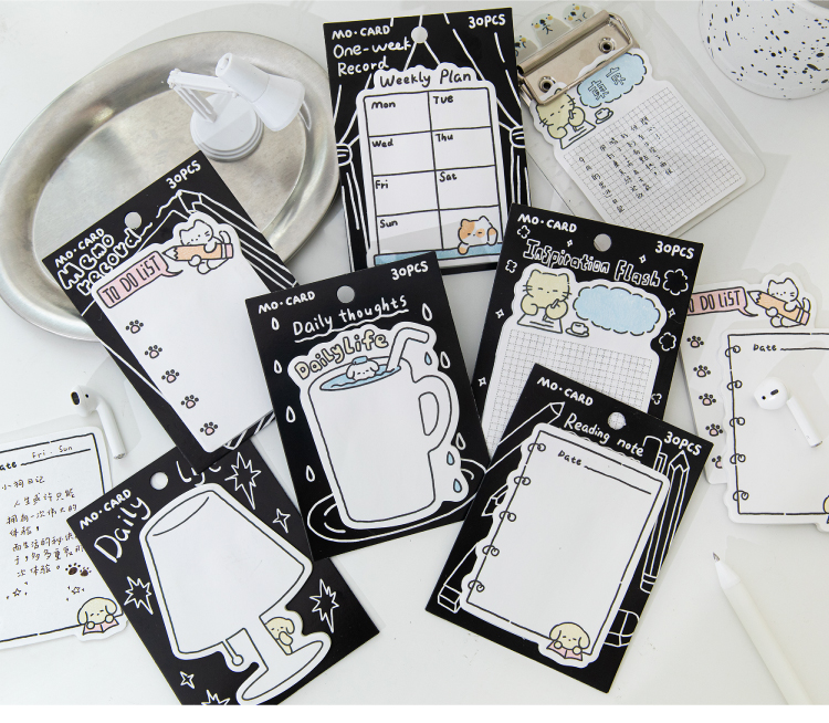 INS Simplicity Cute Cartoon Record Book Series Sticky Notes Schedule ...