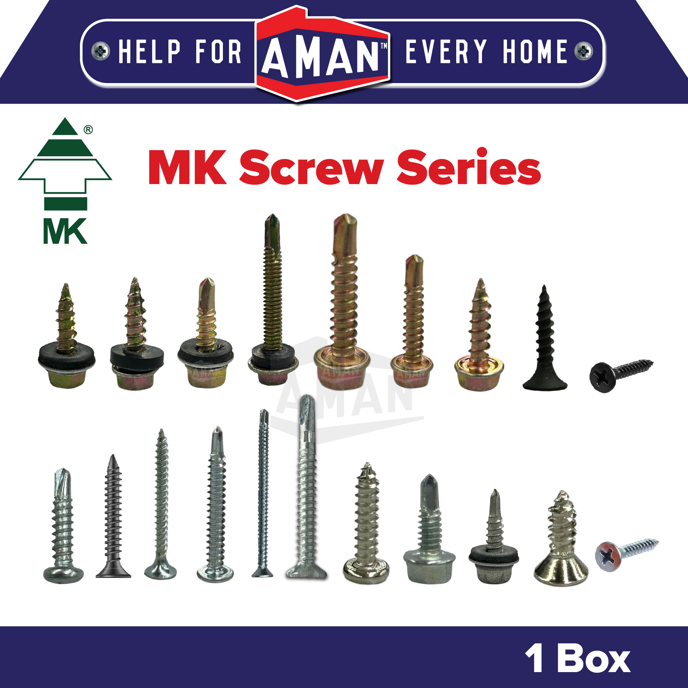 MK Self Tapping Screw Wood Chipboard Screw Skru Kayu Nickel Pan Head 4 ...