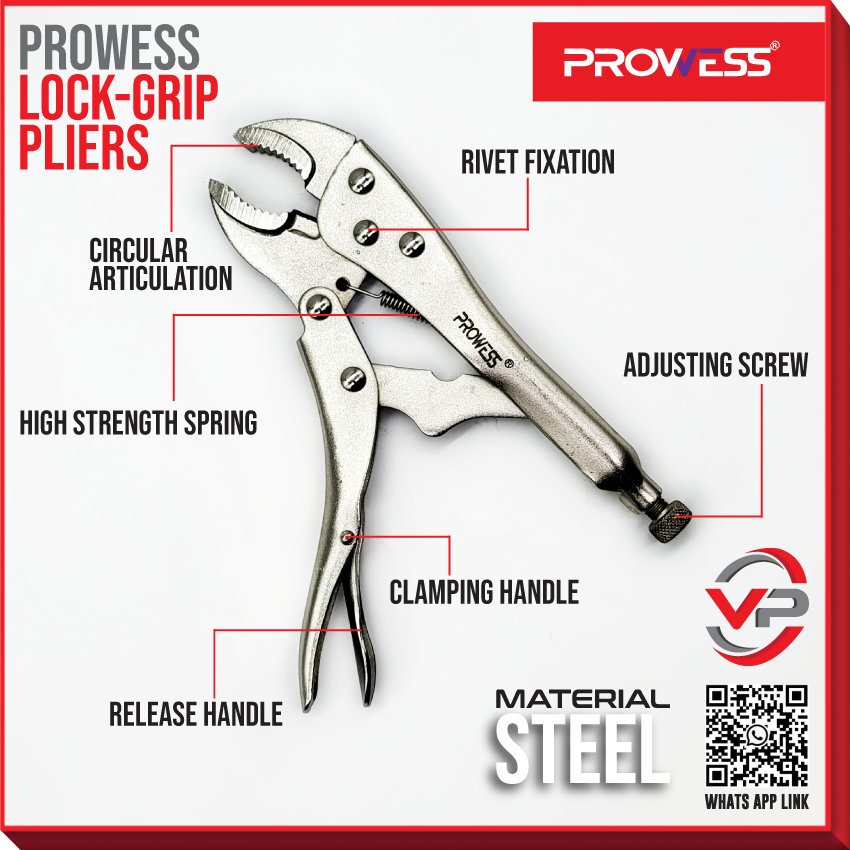 PROWESS HEAVY DUTY LOCK-GRIP PLIERS/LOCKING PLIER 5" 7" 10"/VICE GRIP ...