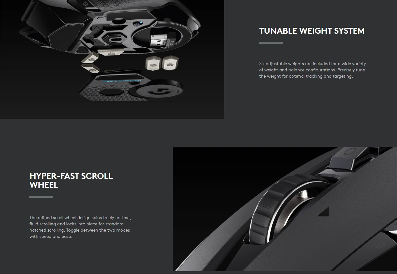 LOGITECH G502 LIGHTSPEED WIRELESS GAMING MOUSE WITH HERO 25K SENSOR ...