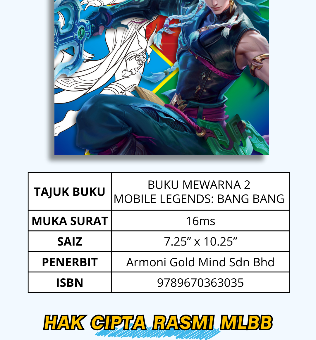 Buku Mewarna MLBB Buku 2 Colouring Book Mobile Legends:Bang Bang Buku ...