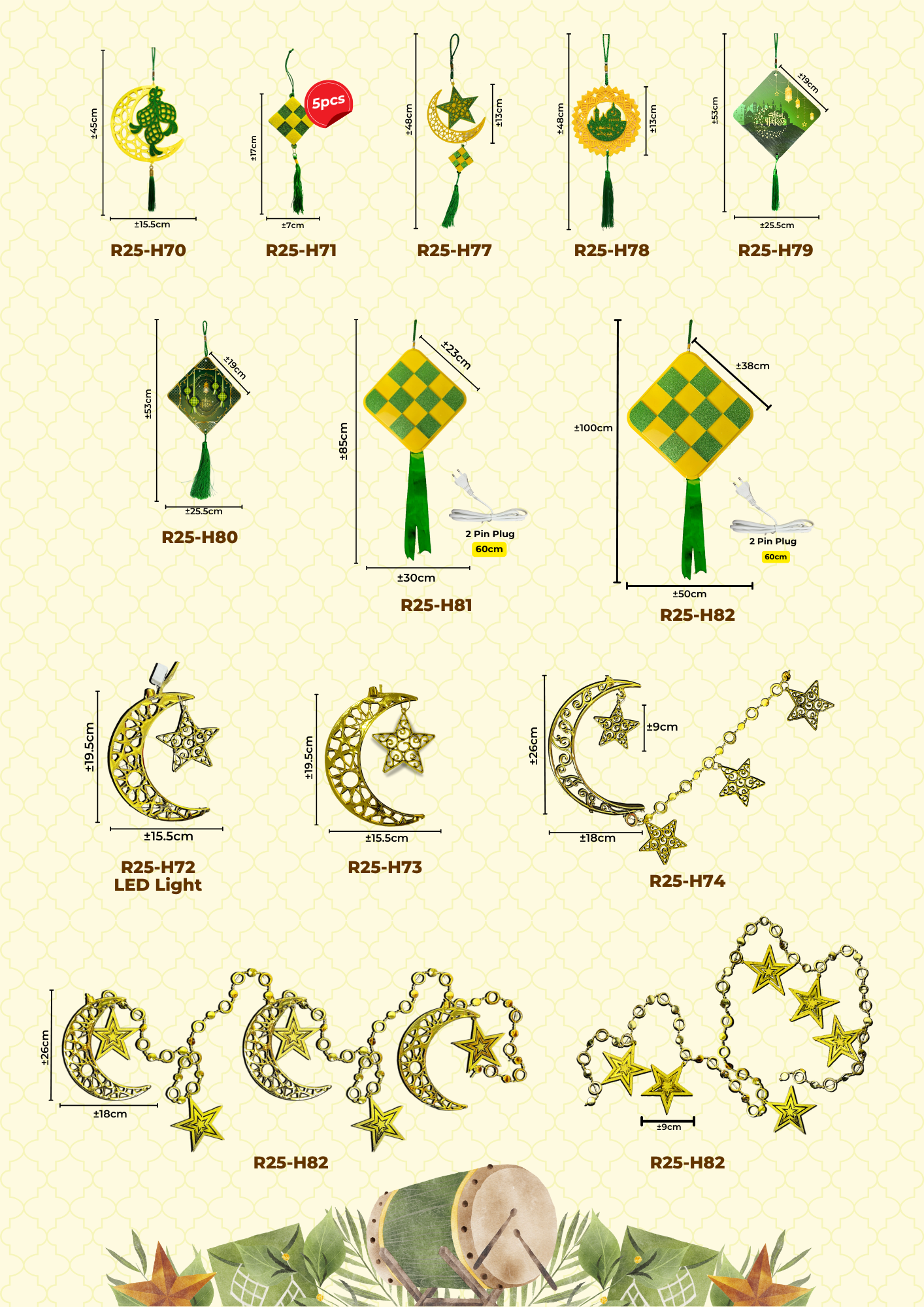 SUPERSAVE Hari Raya Wall Decoration Ceiling Glitter Hanging Deco Rumah ...