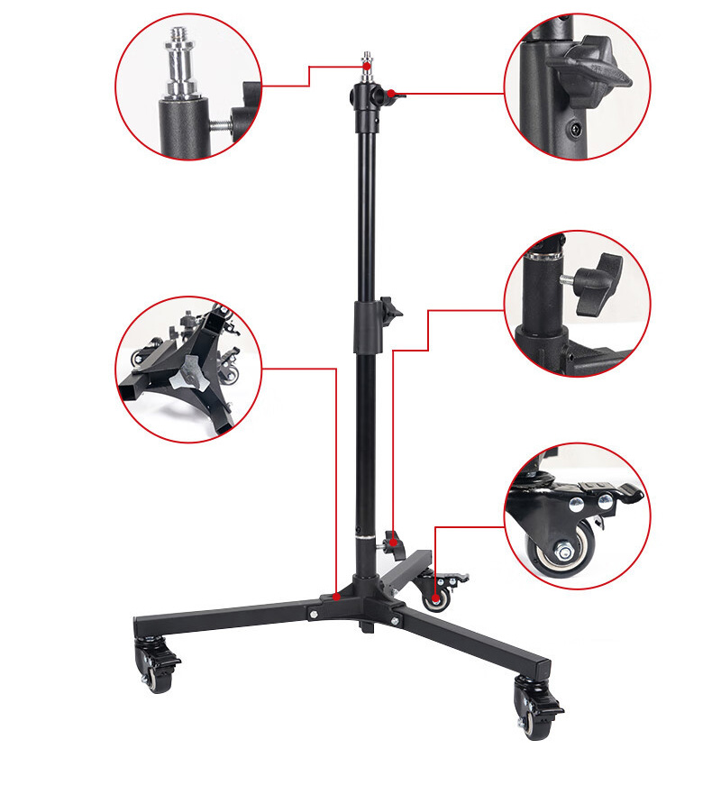 75CM Metal Floor Light Stand Photography Fill Lighting Stand With 3pcs ...