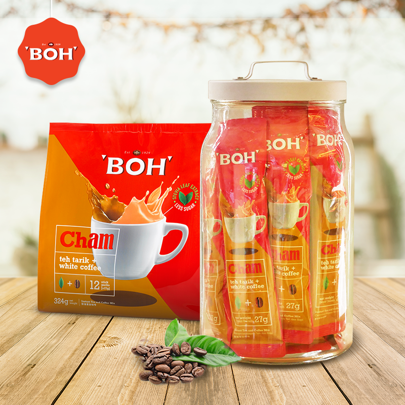 3in1 BOH Cham - Teh Tarik + White Coffee (12s) BOH CHAM/ - Teh Tarik ...