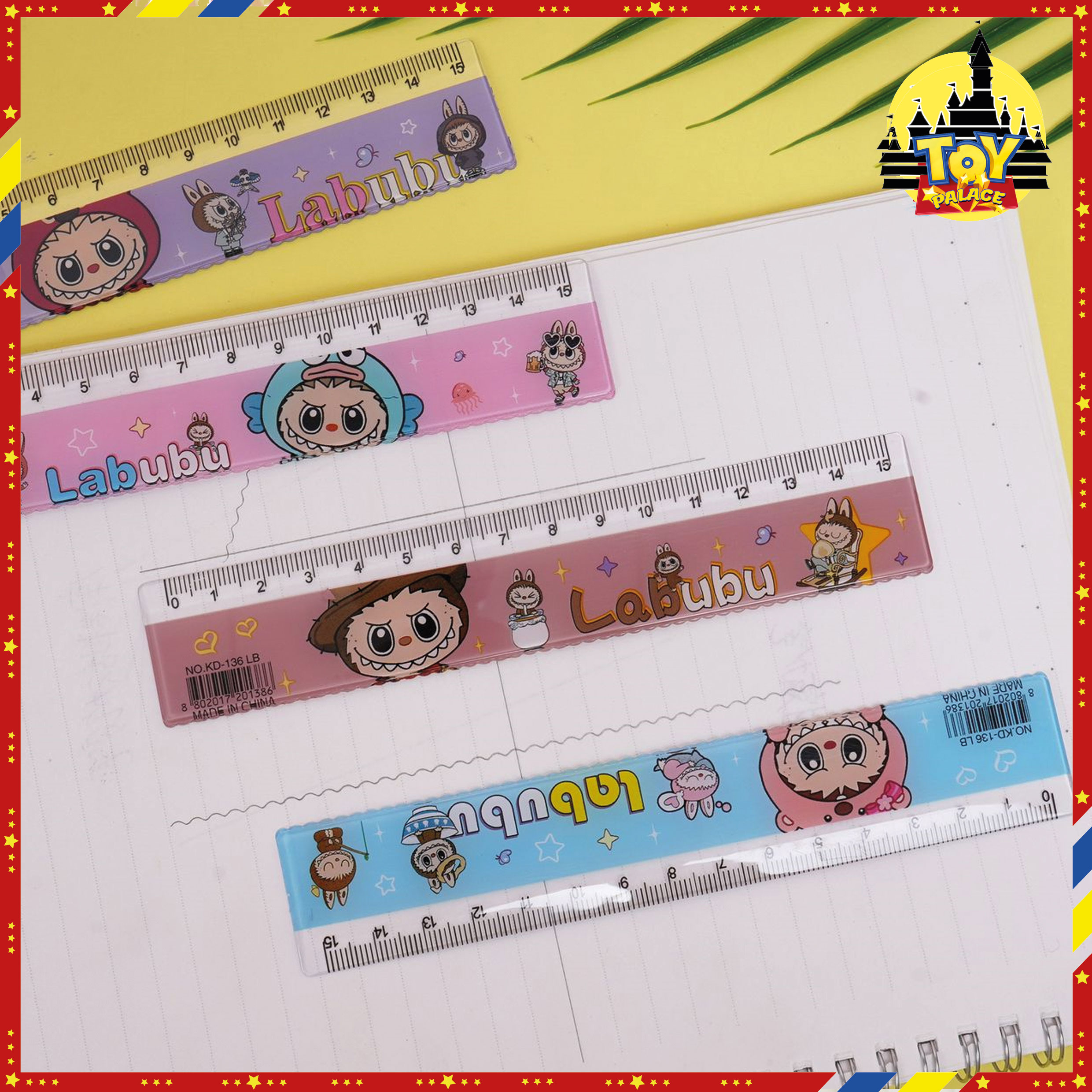 15cm Ruler 4in1 Cartoon Labubu Cartoon Ruler Labubu Stationary 尺 ...