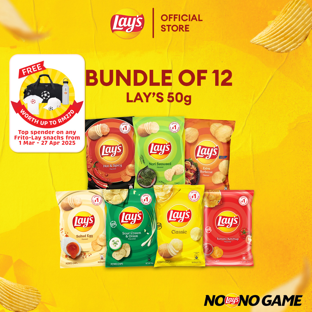 [Bundle of 12] Lay's Potato Chips Mid Pack 50g | Shopee Singapore