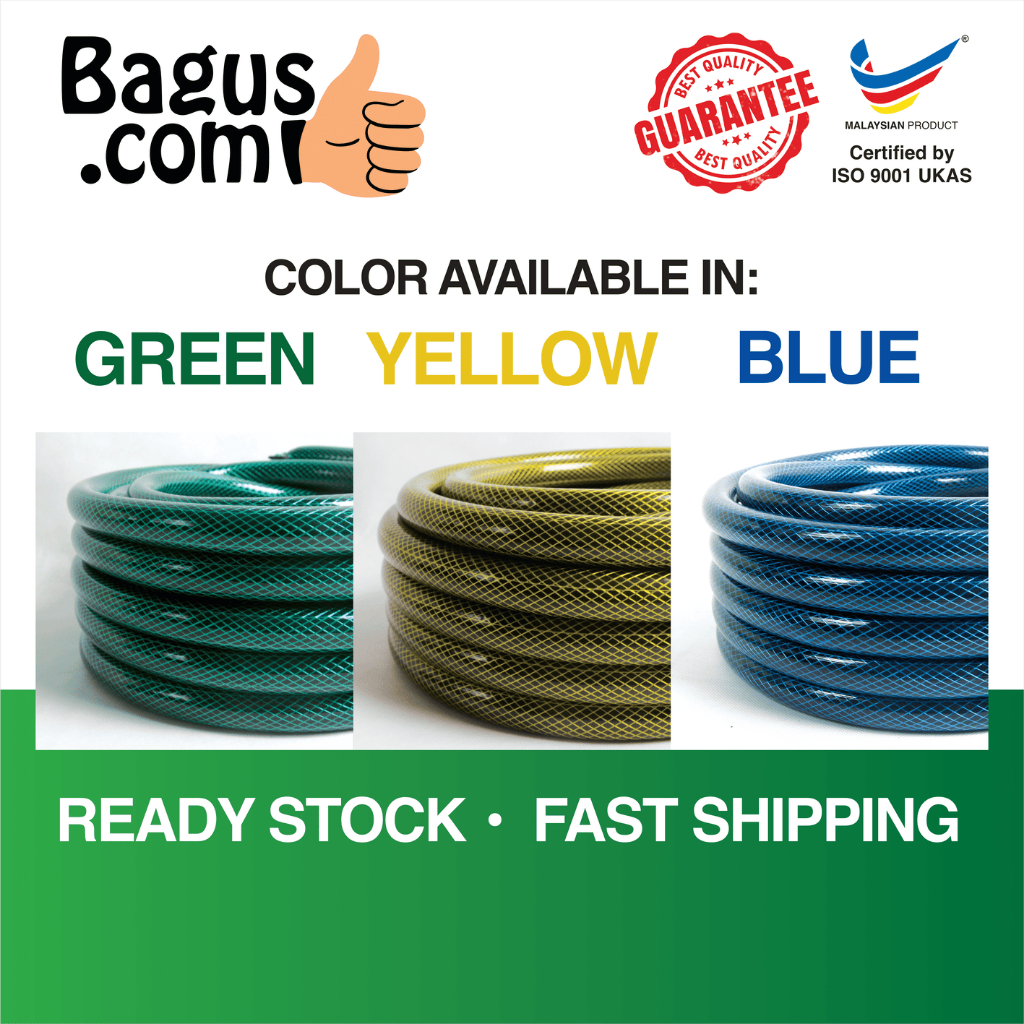 My Bagus Flexible PVC Garden Hose - Reinforced with Free Hose Clip for ...