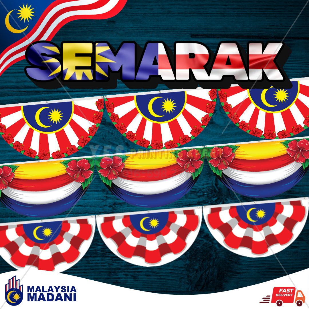 Bendera Semarak Bendera Banner Separuh Bulat - Bendera Semarak MERDEKA ...