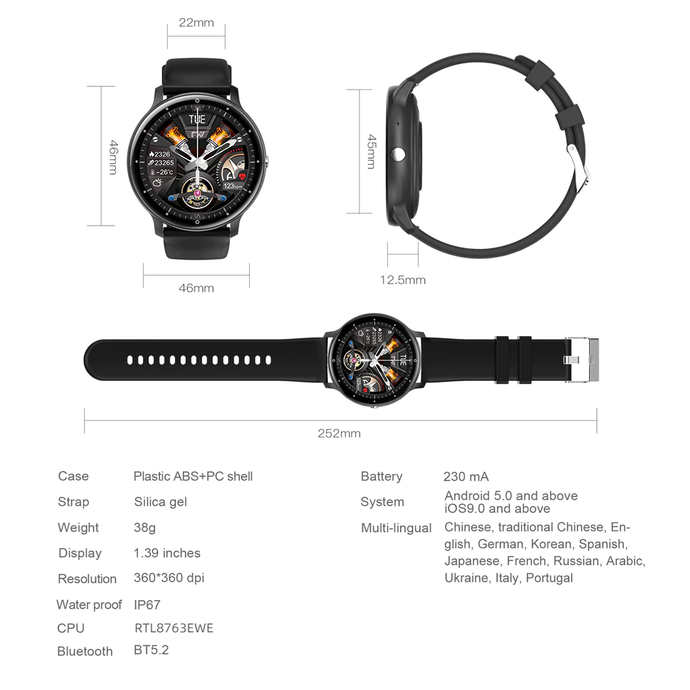 Xiaomi Smartwatch Full Touch Screen Sports Mode Heart Rate Bluetooth ...
