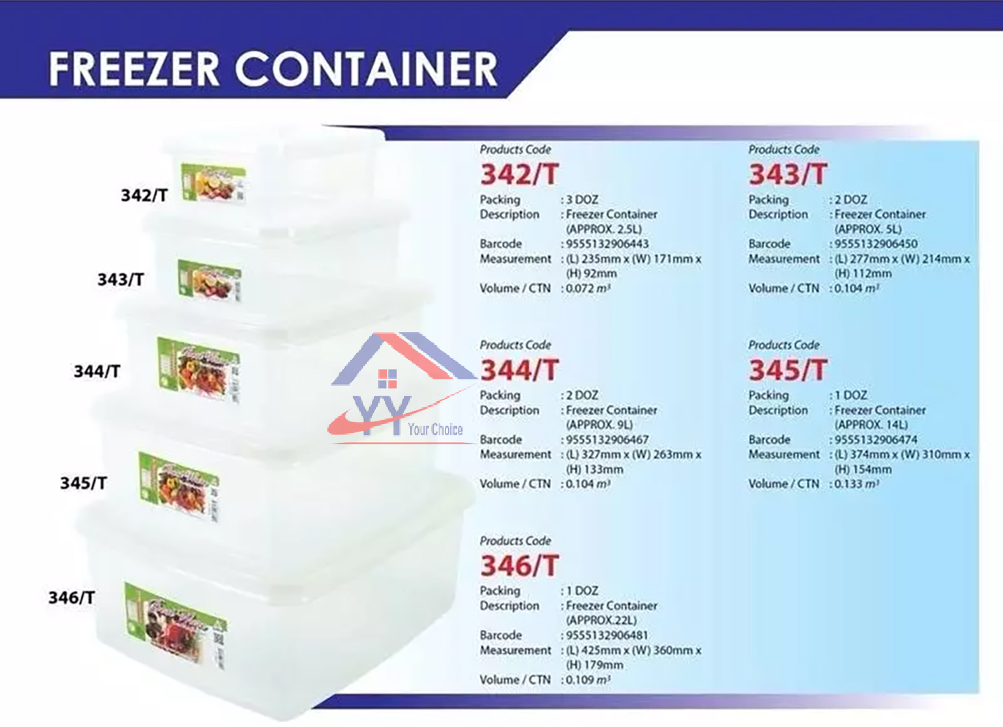 Bestware Transparent Plastic Freezer Container/Storage Container/Food ...