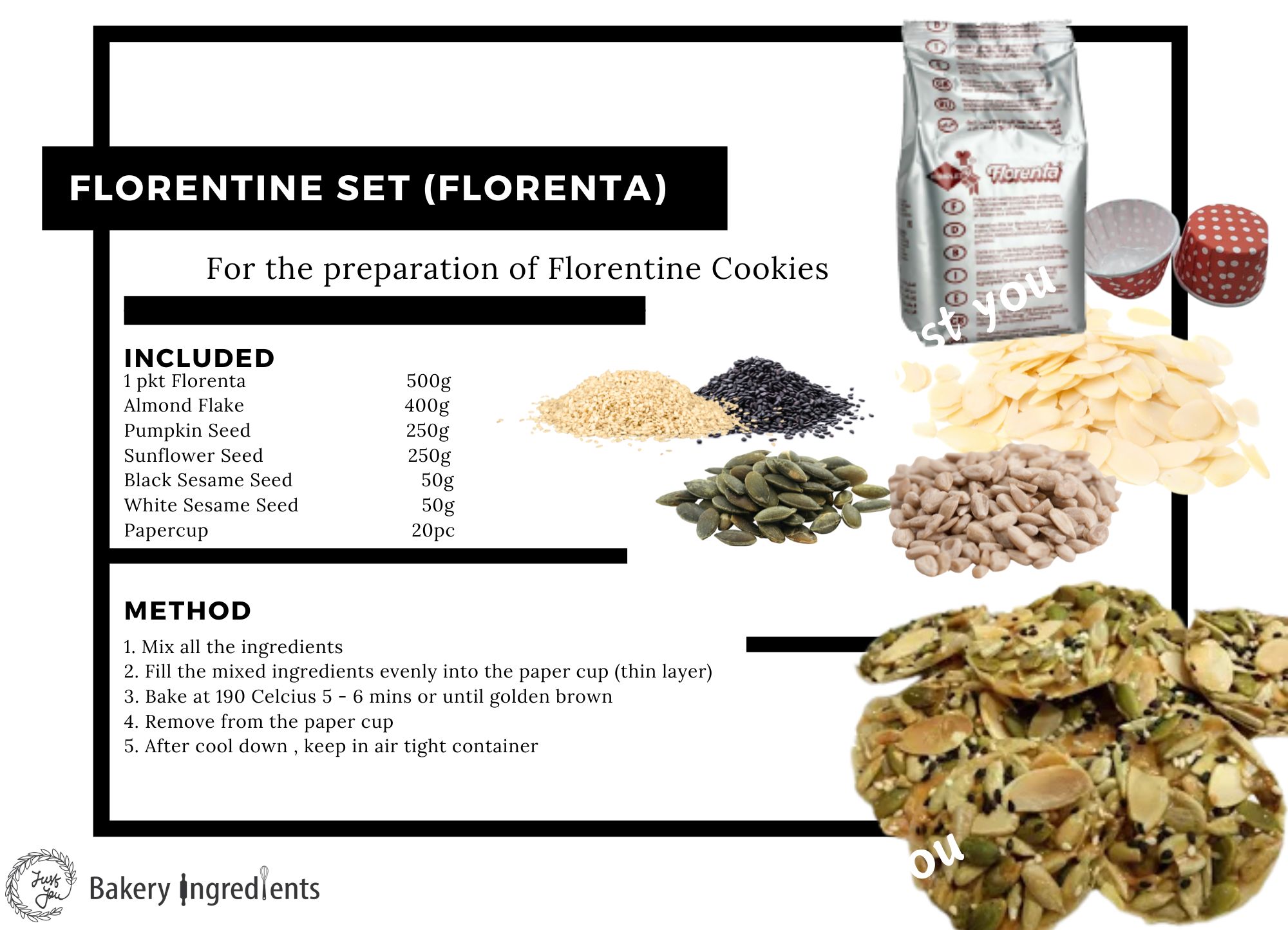 Florenta Premix Combo Set 麦芽糖粉配套 500g premix+1000g nut and seeds [Best ...
