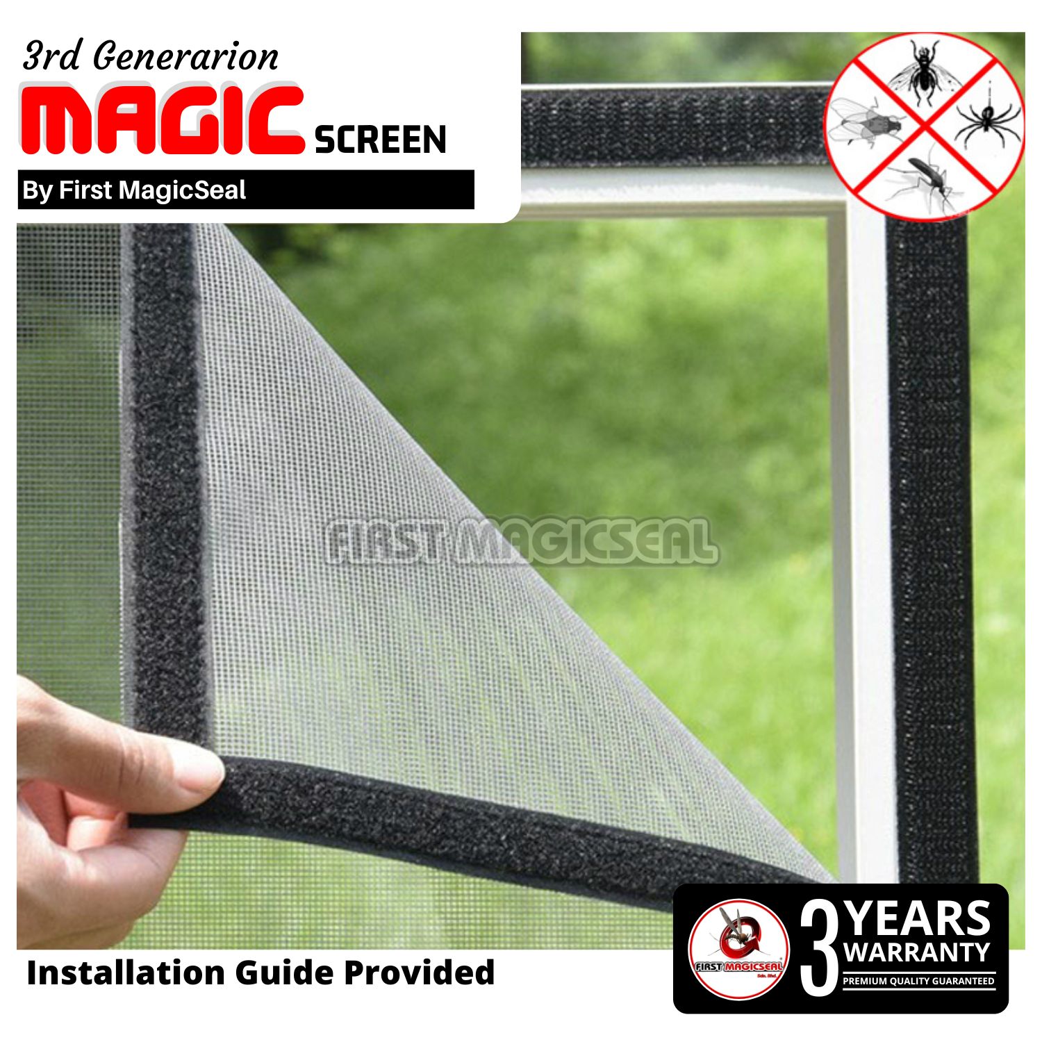 1stMagicSeal - DIY Eco-Velccro Insect Screen Fiberglass Window Door ...