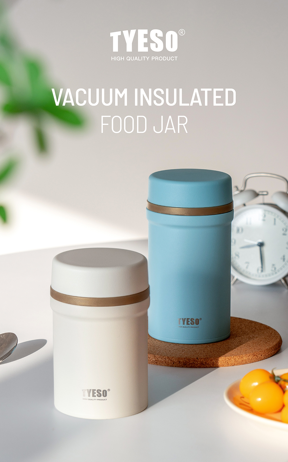 TYESO Cold And Hot 316 Stainless Steel Insulated Food Jar (450ml/600ml ...