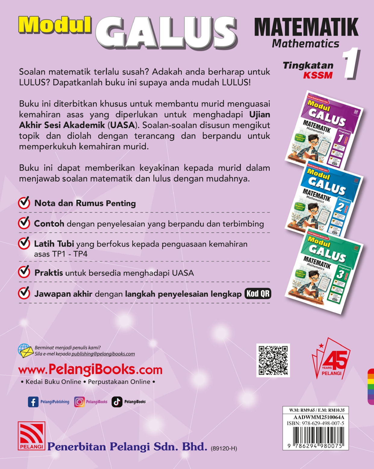 Pelangi Galus Ksm 2025 Mathematics Module Training Book Tg 1.2.3 | Shopee Singapore
