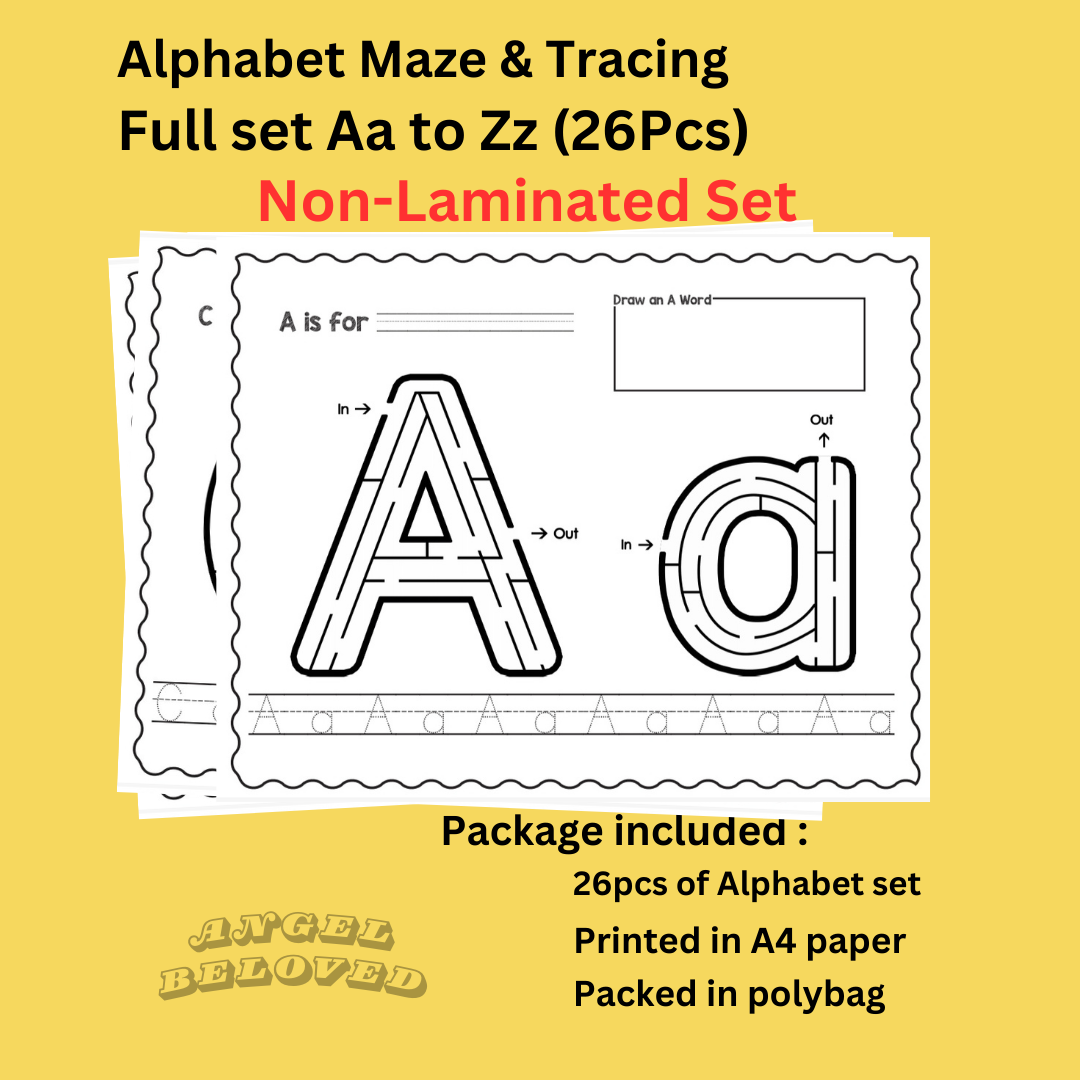 Alphabet & Numbers (0-20) Matching and Tracing Worksheet Montessori ...