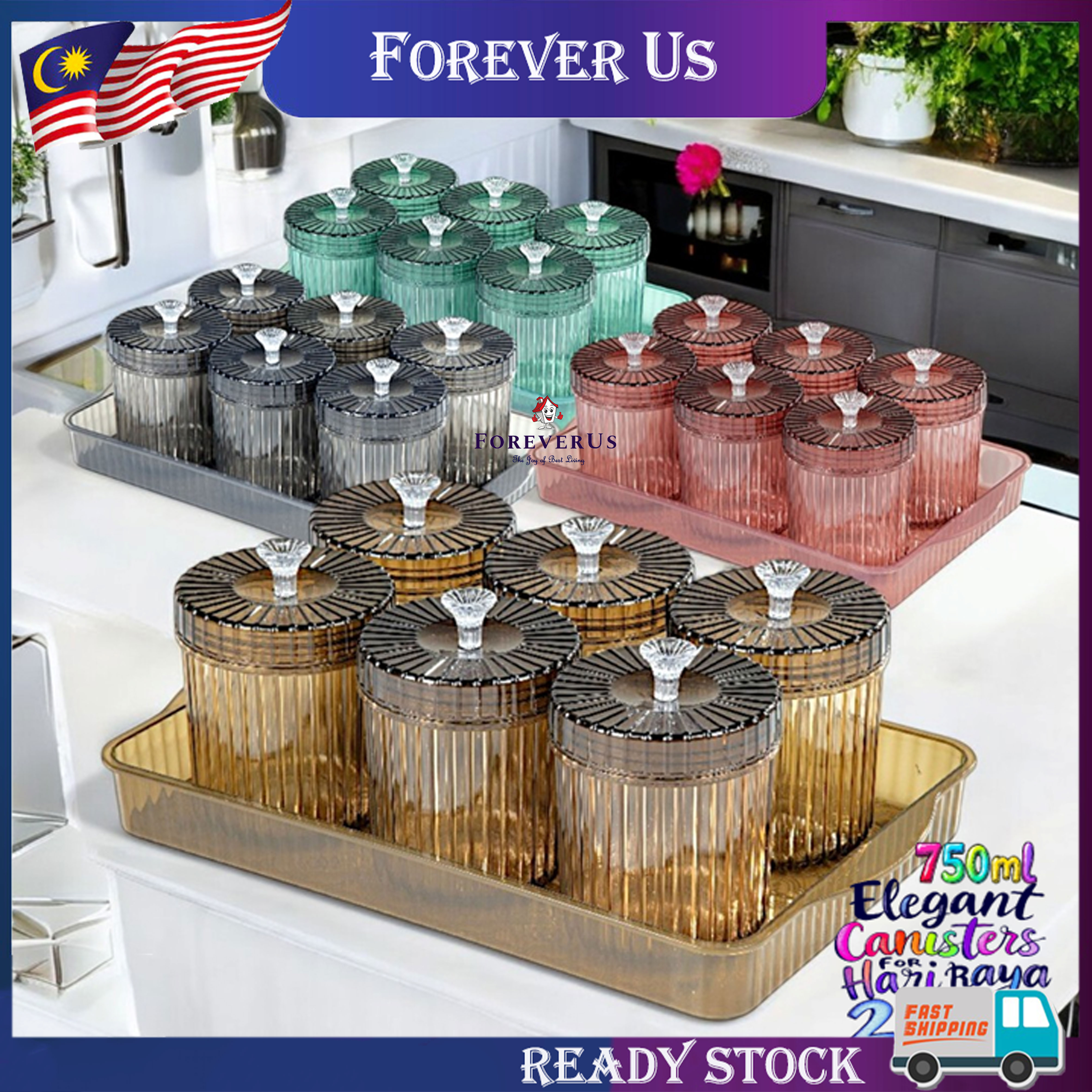 6pcs Bekas Kuih Raya Set 750ml /Cookies Container Set /Bekas Kuih Raya ...