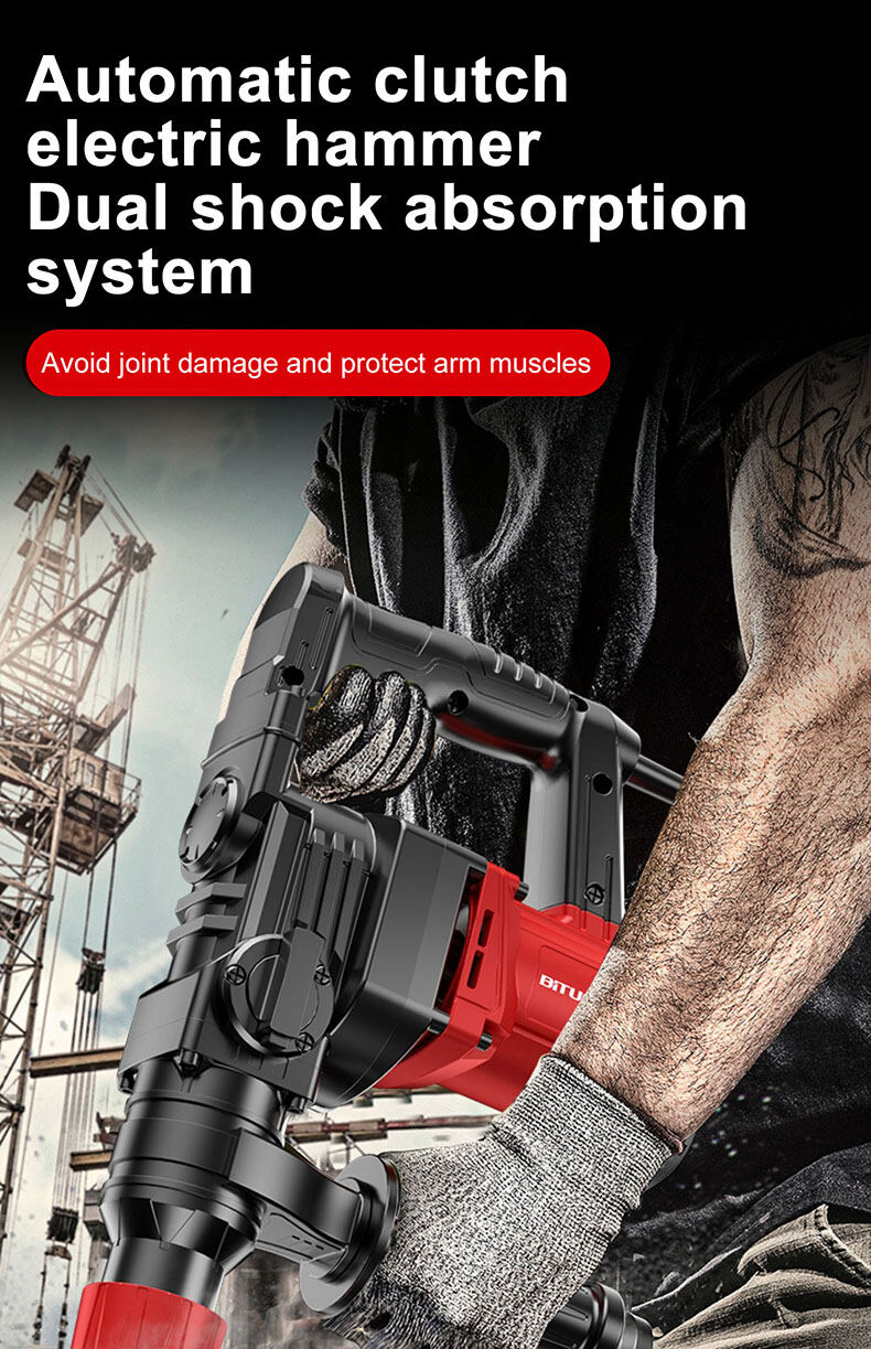 2200W Rotary Hammer Drill Demolition Hammer Heavy Duty Concrete Breaker ...