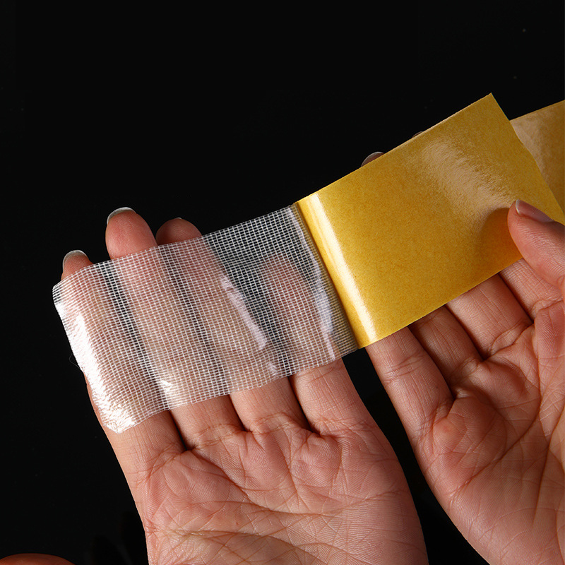 Double Super Sticky Sided Tape High Viscosity Grid Fiber Transparent ...