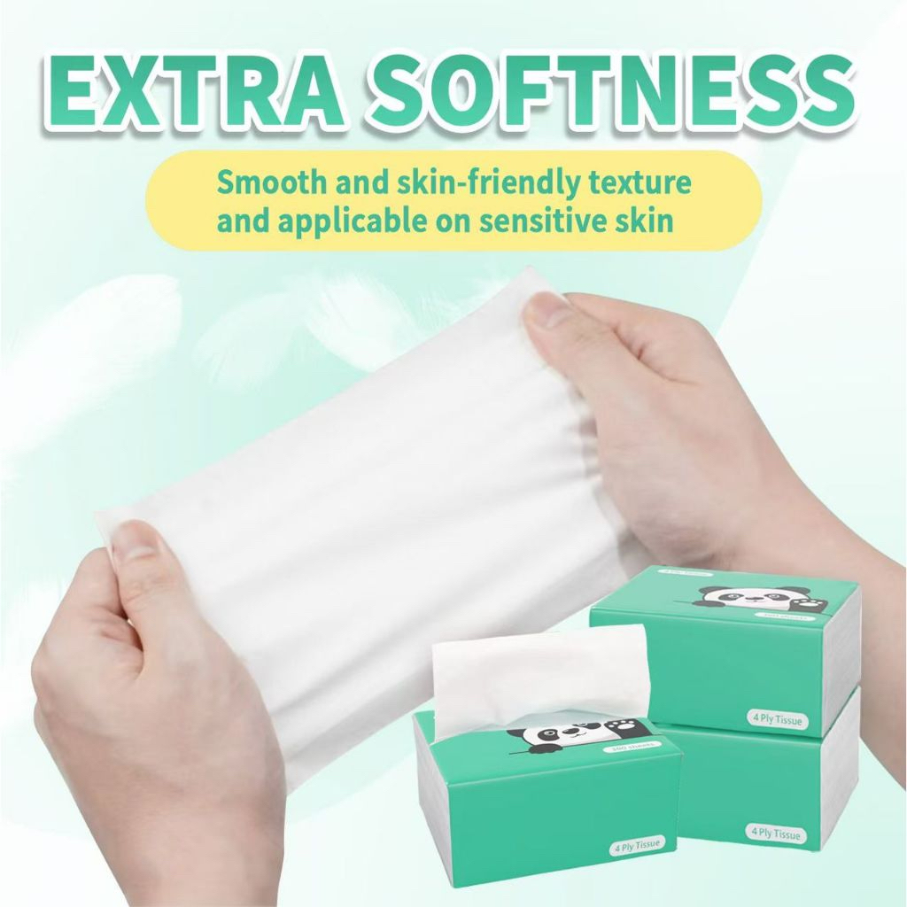 Green Panda Premium Bamboo Facial Tissue | 10 Packs, 4 Ply, 300 Sheets ...