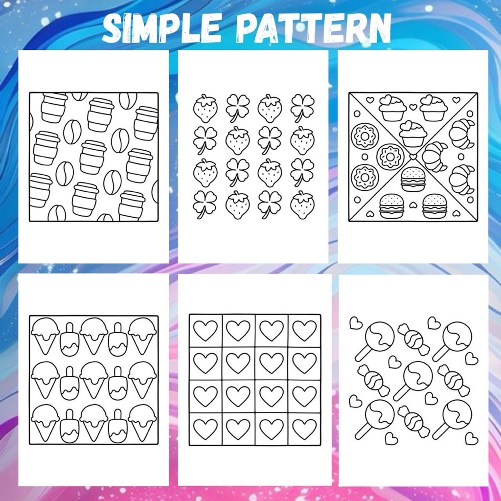 SIMPLE PATTERN – Coloring Book for Children, Teenagers & Adults ...