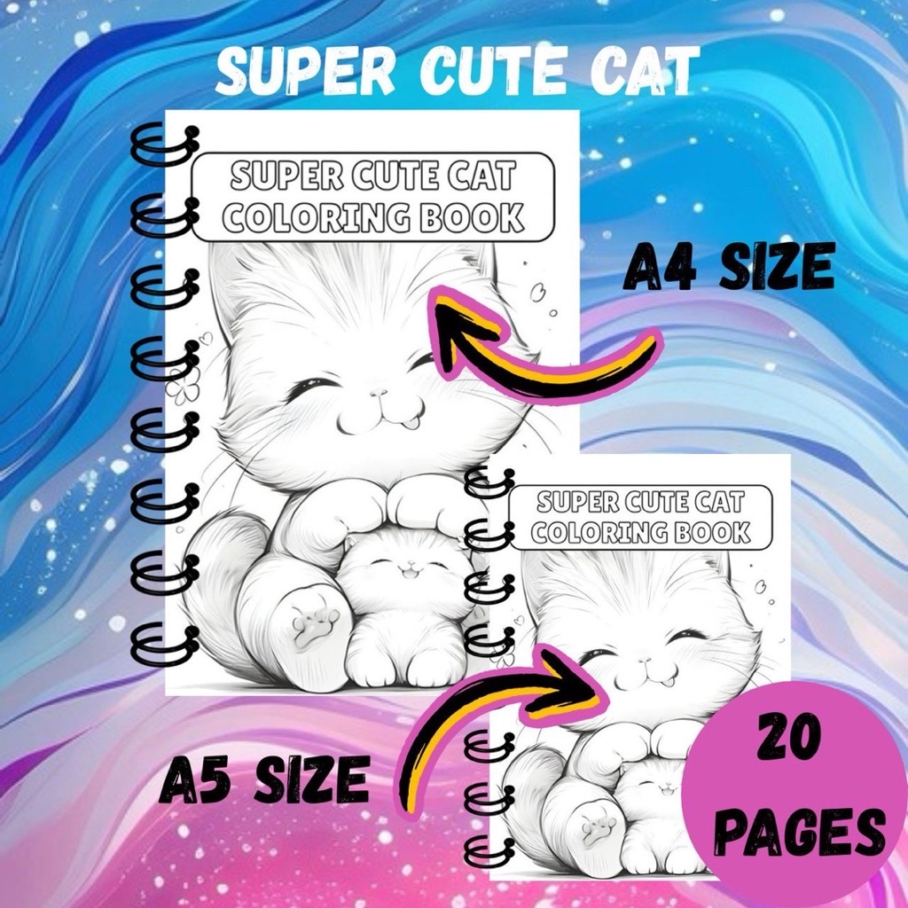 SUPER CUTE CAT – Coloring Book For Children, Teenagers & Adults ...