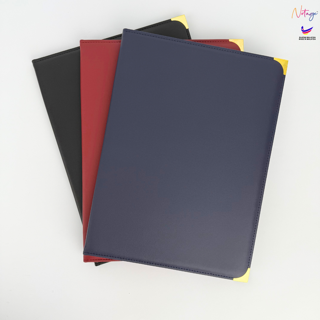 Executive PU Leather 8 Corner 2 Side Certificate Folder A4 Document ...