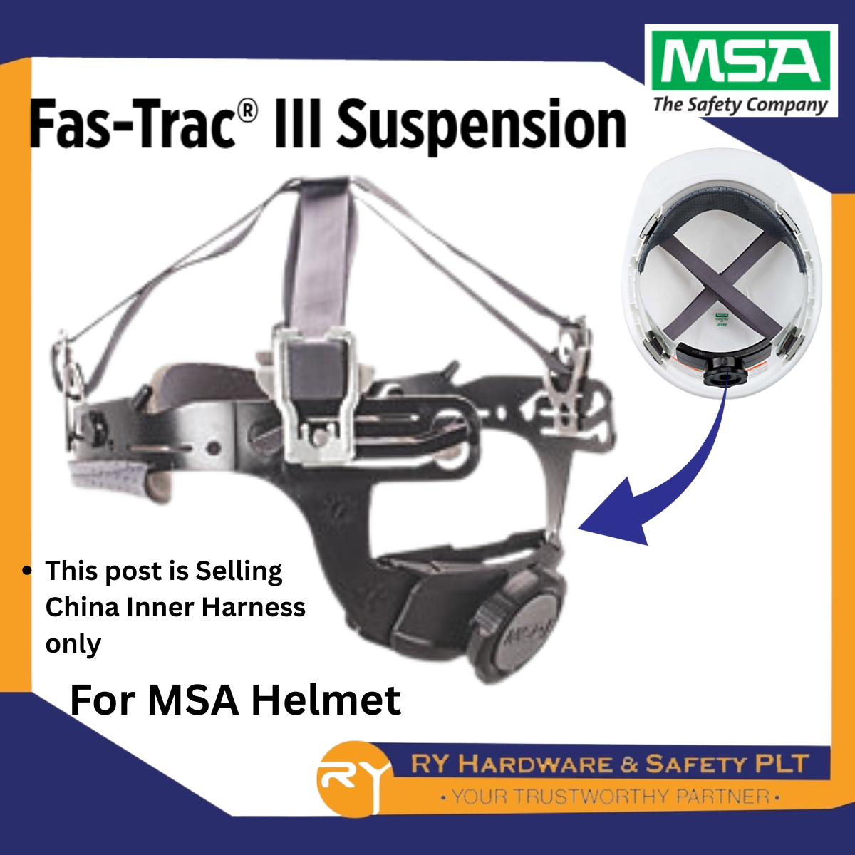 MSA Helmet Inner Harness Replacement For Safety Helmet MSA FASTRAC III ...