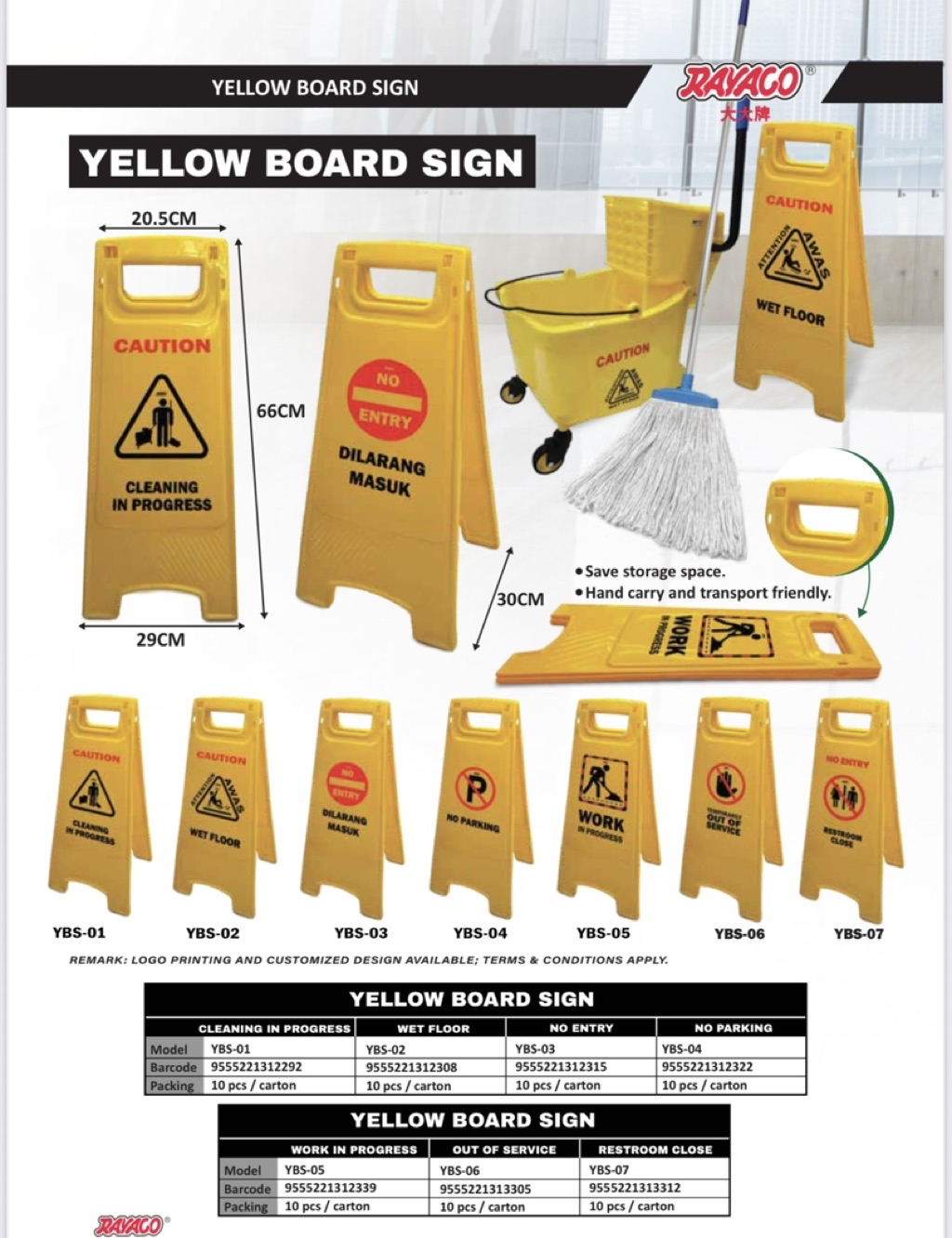 Mk.wares RAYACO Papan Tanda Amaran Lantai Tandas*Kuning Dua Muka ...