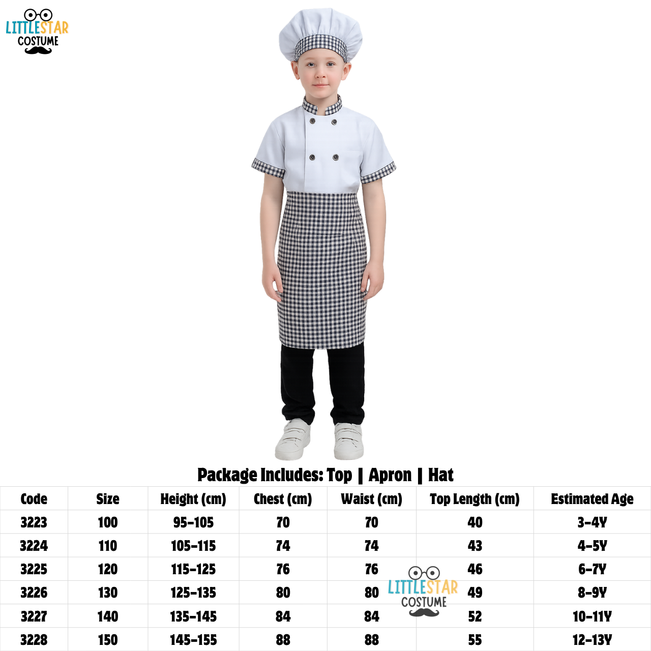 Kids Bakery Chef Career Costume – Pretend Play Outfit for Halloween ...