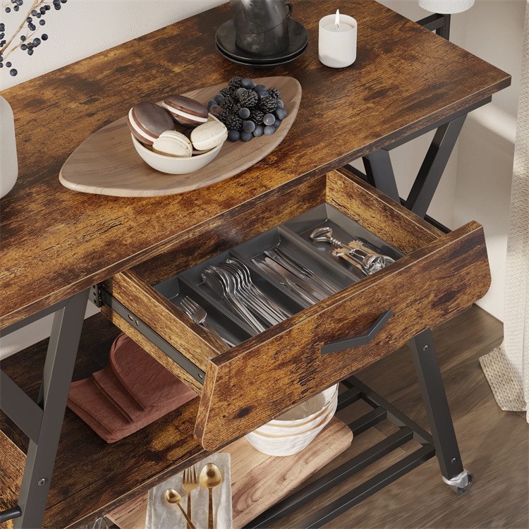 3 Layer Console Table Side Table With Drawer Bar Table Meja Kawalan ...