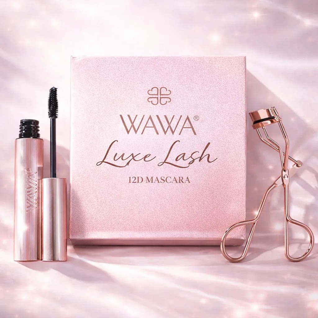 (FG CURLER) WAWA LUXE LASH 12D MASCARA Maskara Makeup Black Eyelashes ...
