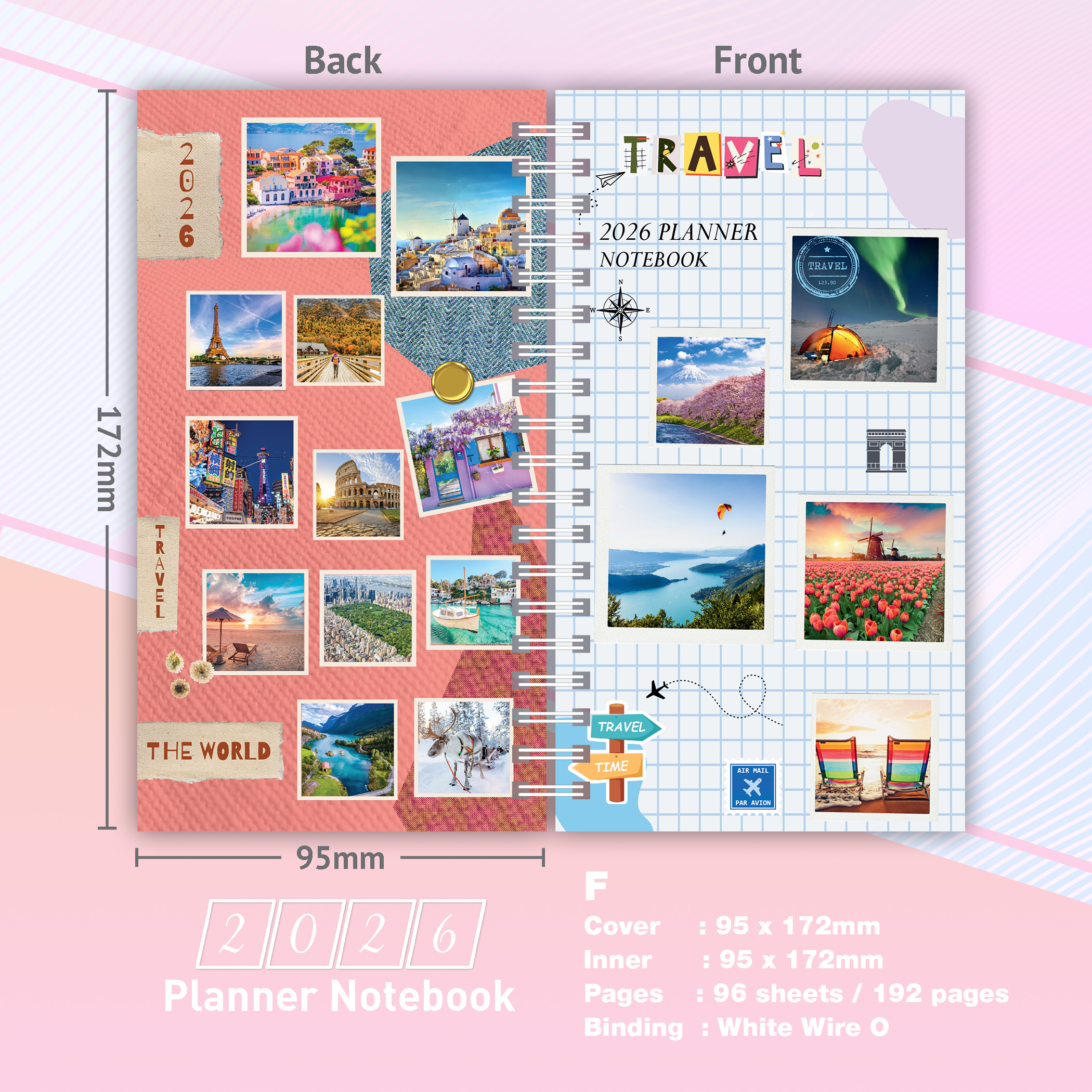 2026 Slim Wire O spiral planner diary week month year planner Journal ...