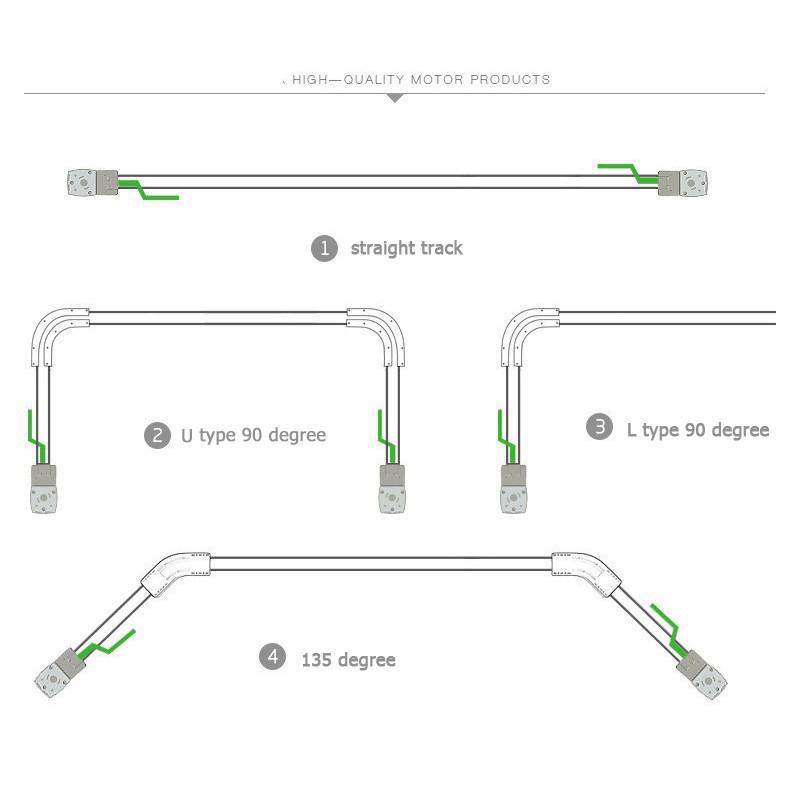 90/135 degree U Type and L Type Curtain Track Rail Joint Bracket ...