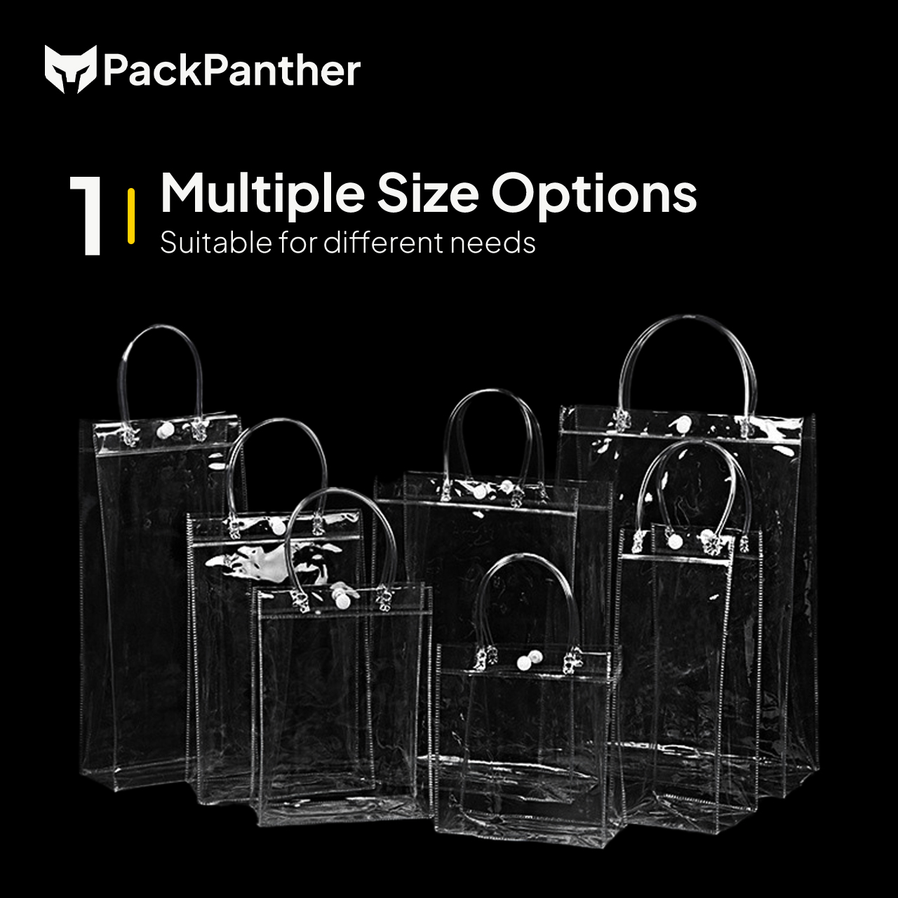 50pcs Door Bag PVC Transparent Beg Plastik Cenderahati Clear Handle ...