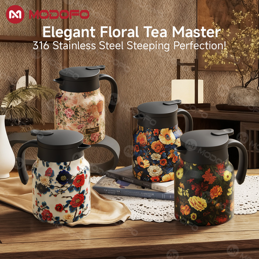 MODOFO Teapot 316 Stainless Steel Thermos Insulation Stewed Teapot ...