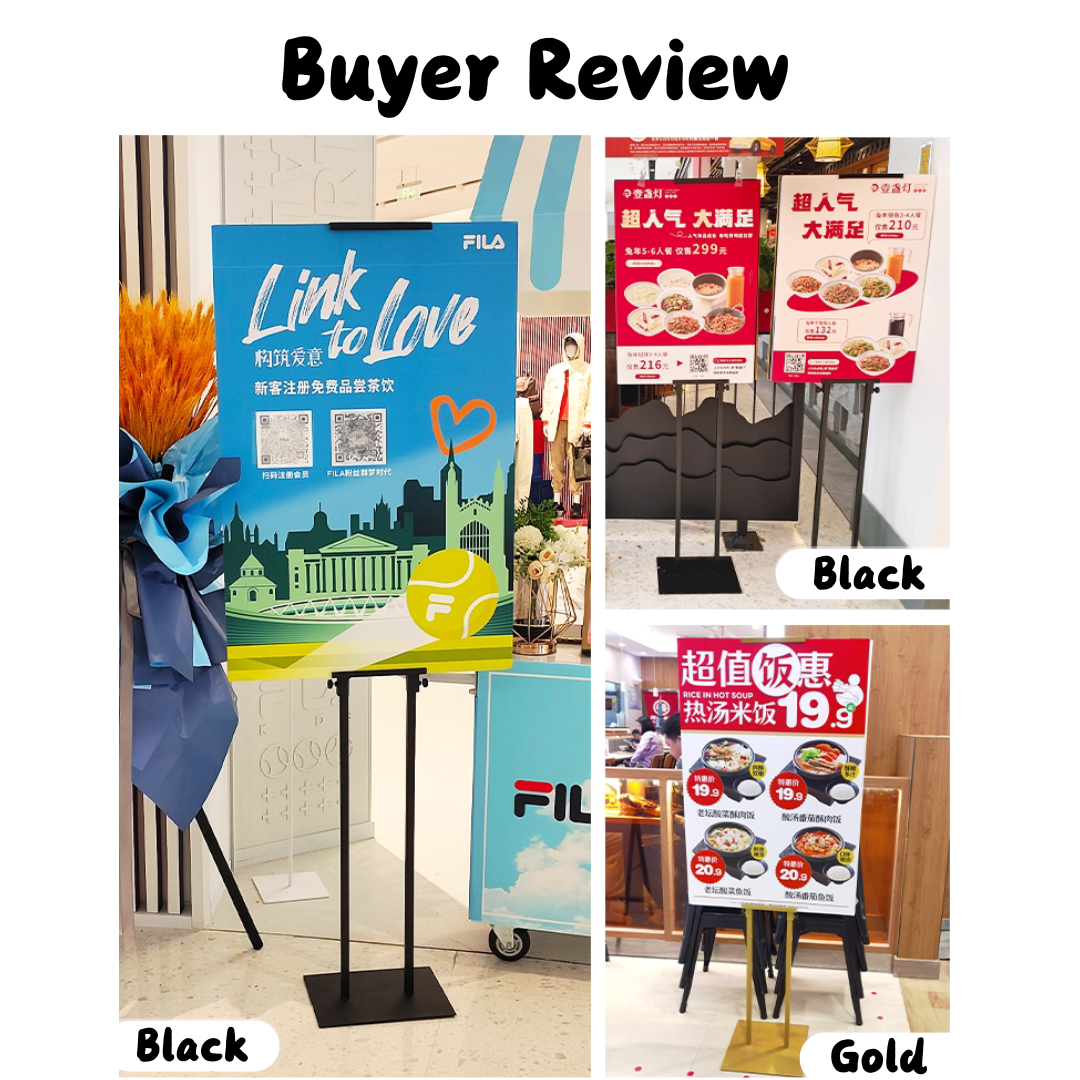H Poster Stand Adjustable Height AD Display Stand Double-Sided - High ...
