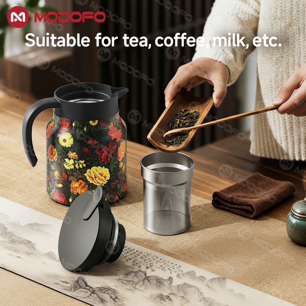 MODOFO Teapot 316 Stainless Steel Thermos Insulation Stewed Teapot ...