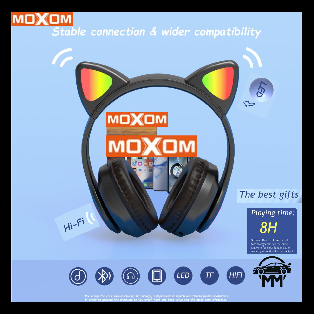 Moxom MX-WL58 Cat Wireless Bluetooth Headphone GAMING MUSIC HI-FI BEST ...