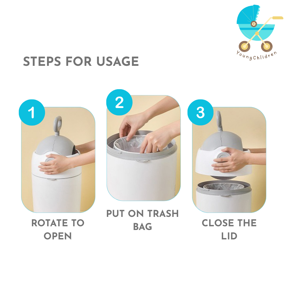 Tong Sampah Pampers Baby Diaper Bin No Odour Diaper Bin Diaper Dustbin ...