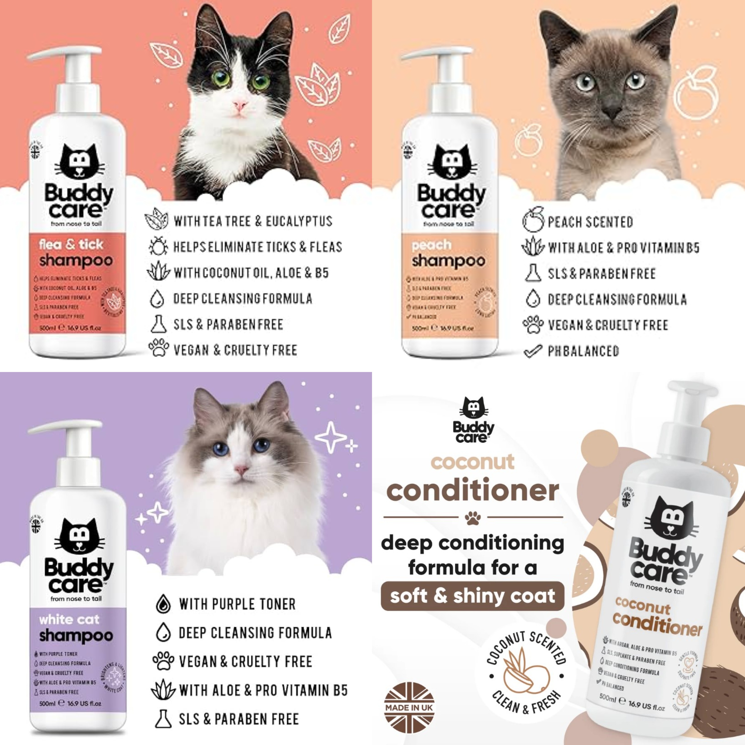 BUDDY CARE Cat Shampoo/Cat Conditioner For Cats | Shopee Singapore