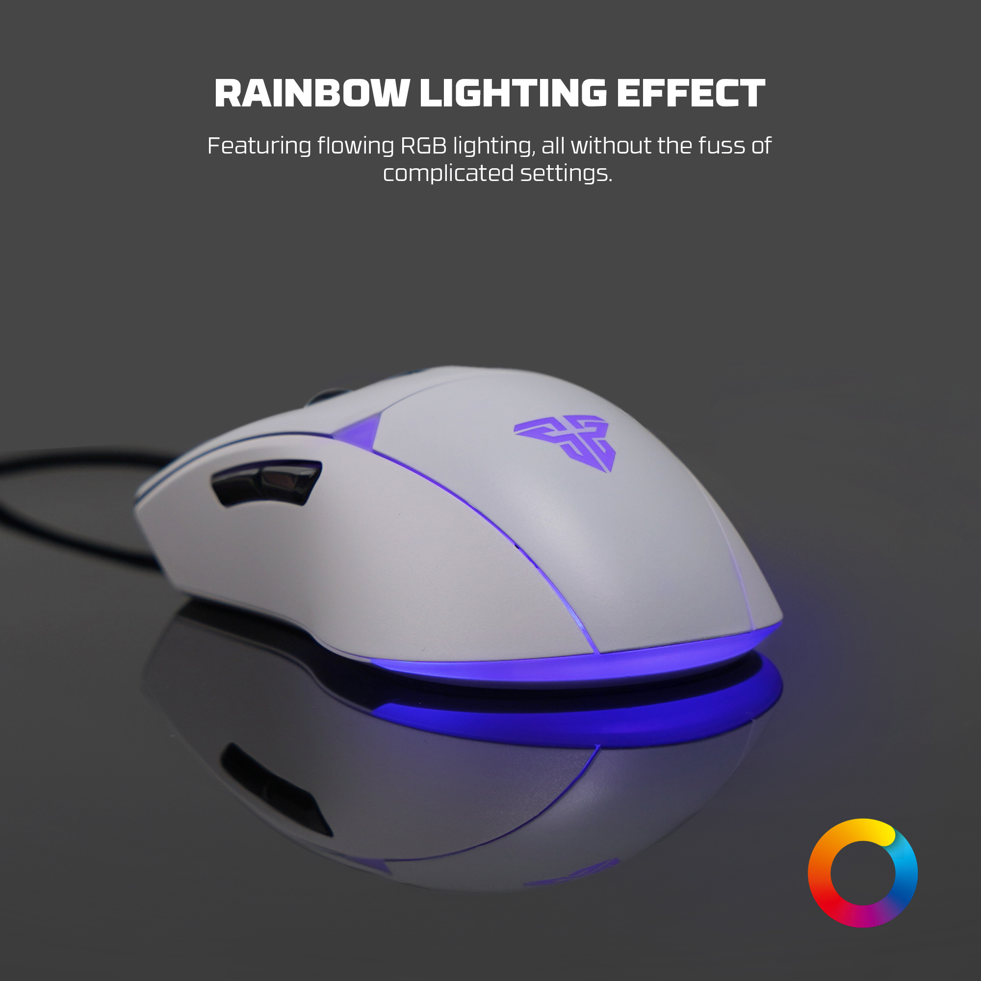 Fantech VX7v2 CRYPTO II Wired Gaming Mouse RGB Lighting Symmetrical ...