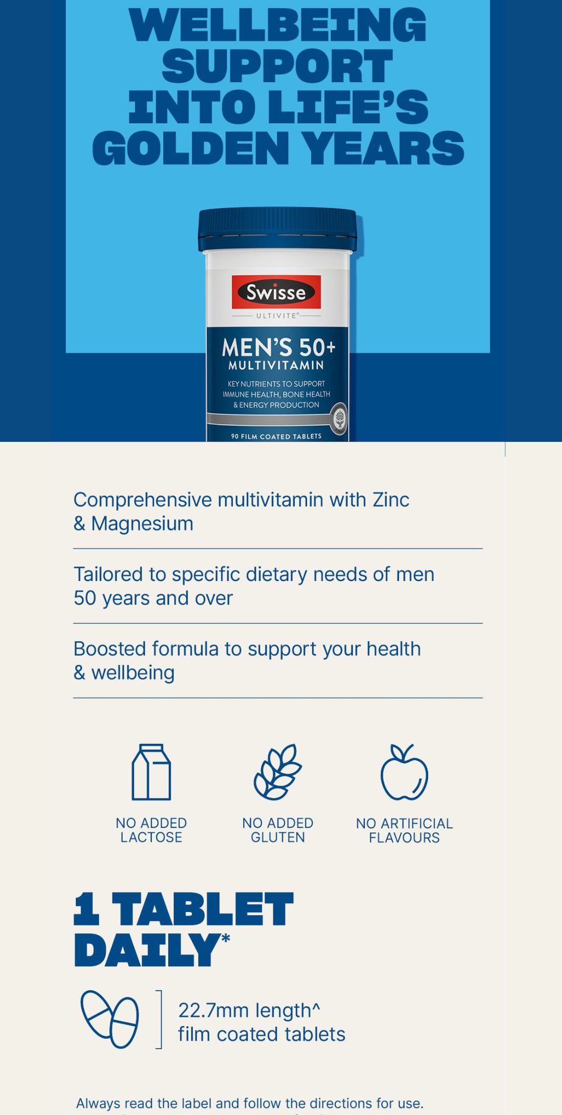 Swisse Men's Ultivite 50+ Multivitamin 90 Tablets (EXP:02 2027) | Shopee Singapore