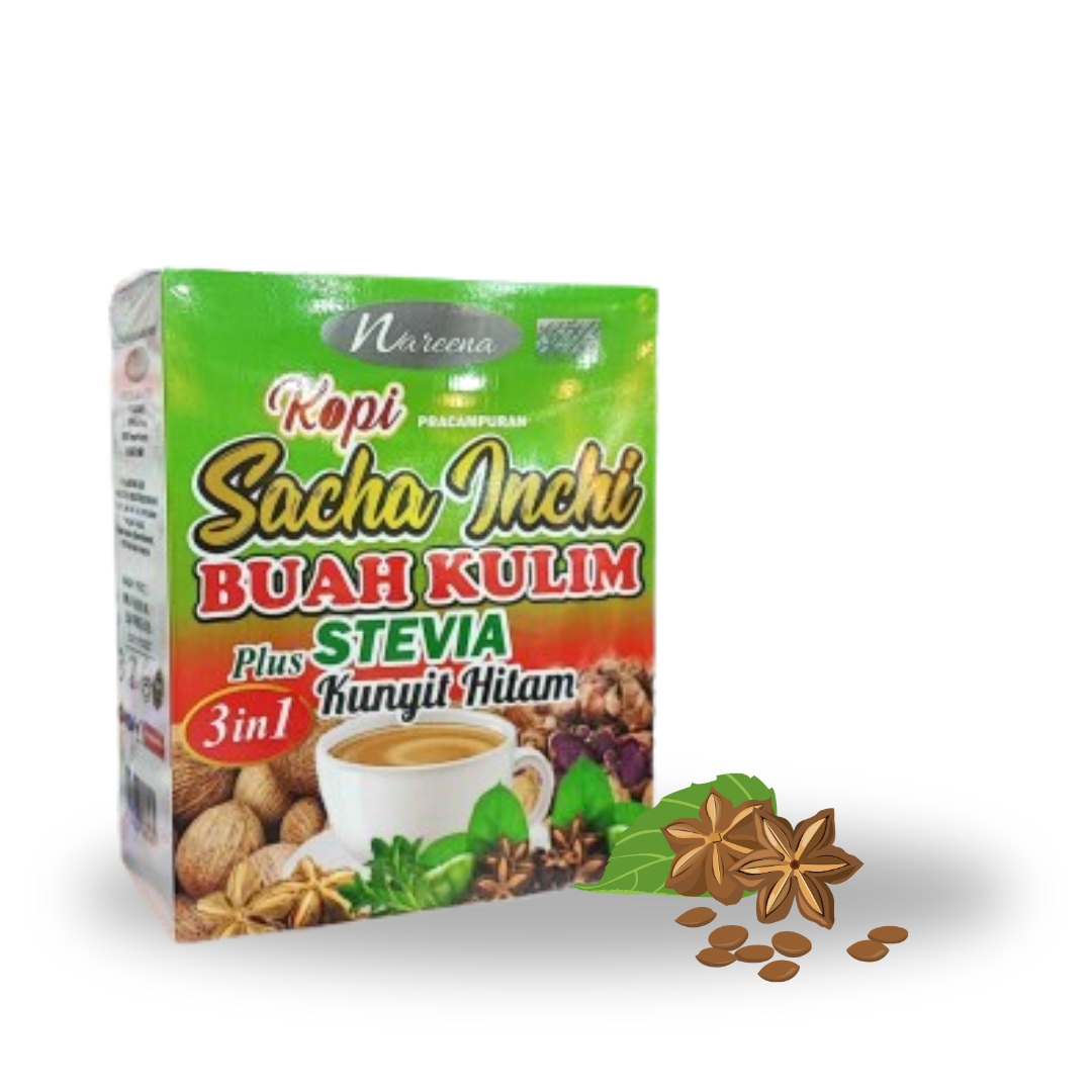 NAREENA KOPI SACHA INCHI & BUAH KULIM PLUS KUNYIT HITAM STEVIA 15sch ...
