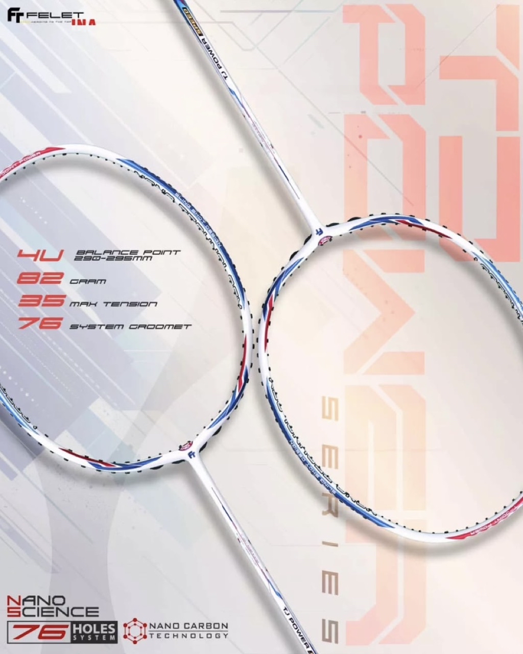 FELET TJ POWER POWER / CONTROL / SPEED 4UG1 Badminton Racquet MAX ...