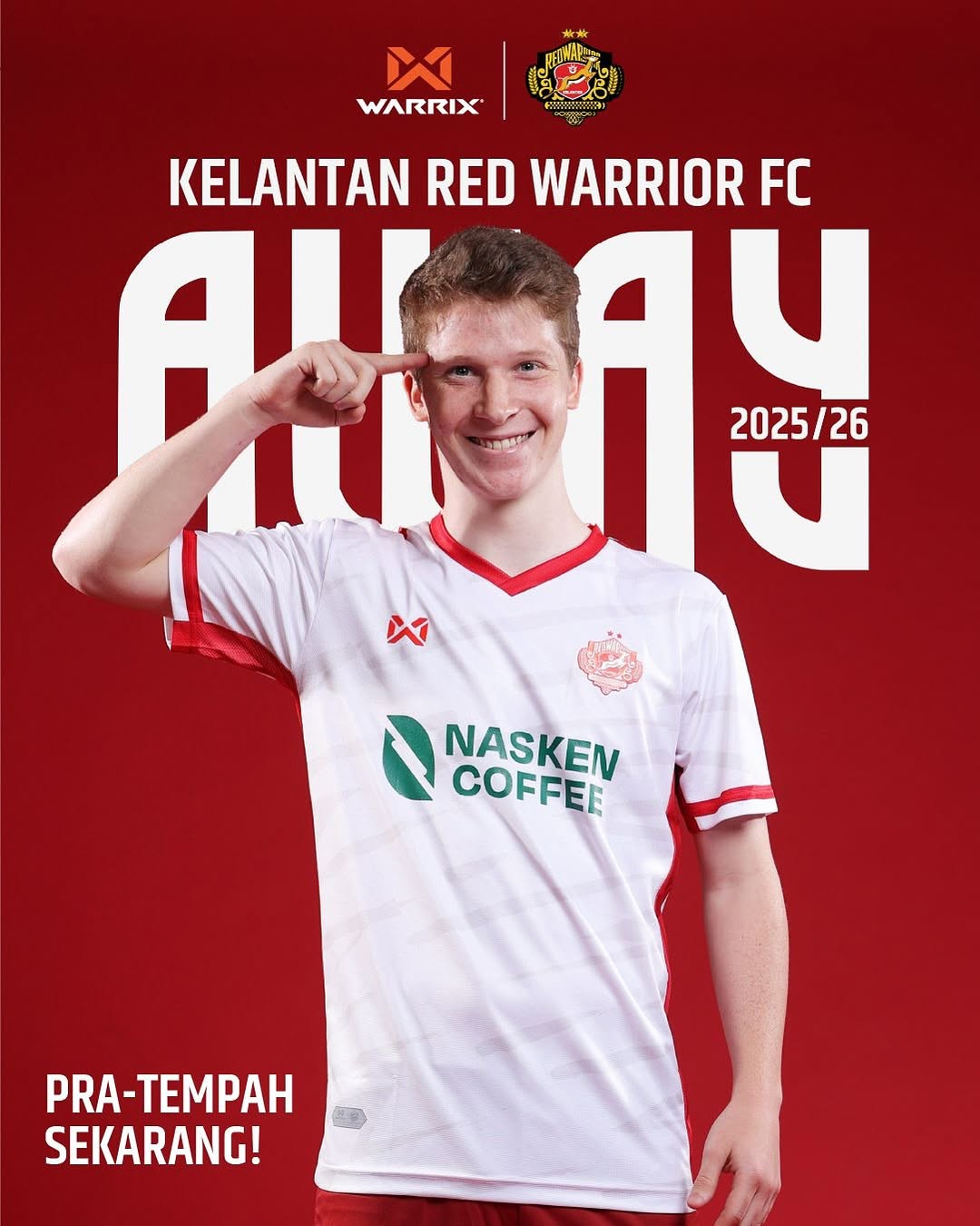 WARRIX Kelantan Red Warrior FC Away Jersey Shirt 2025/26 KRWFC (Player Grade) | Shopee Singapore