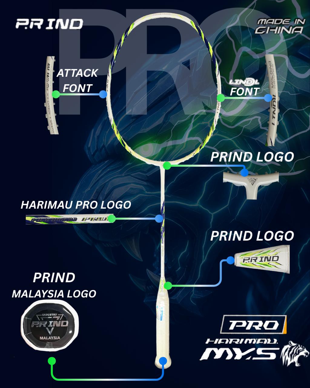 PRIND Racket Purui Harimau Racket Badminton Racket Raket Badminton ...